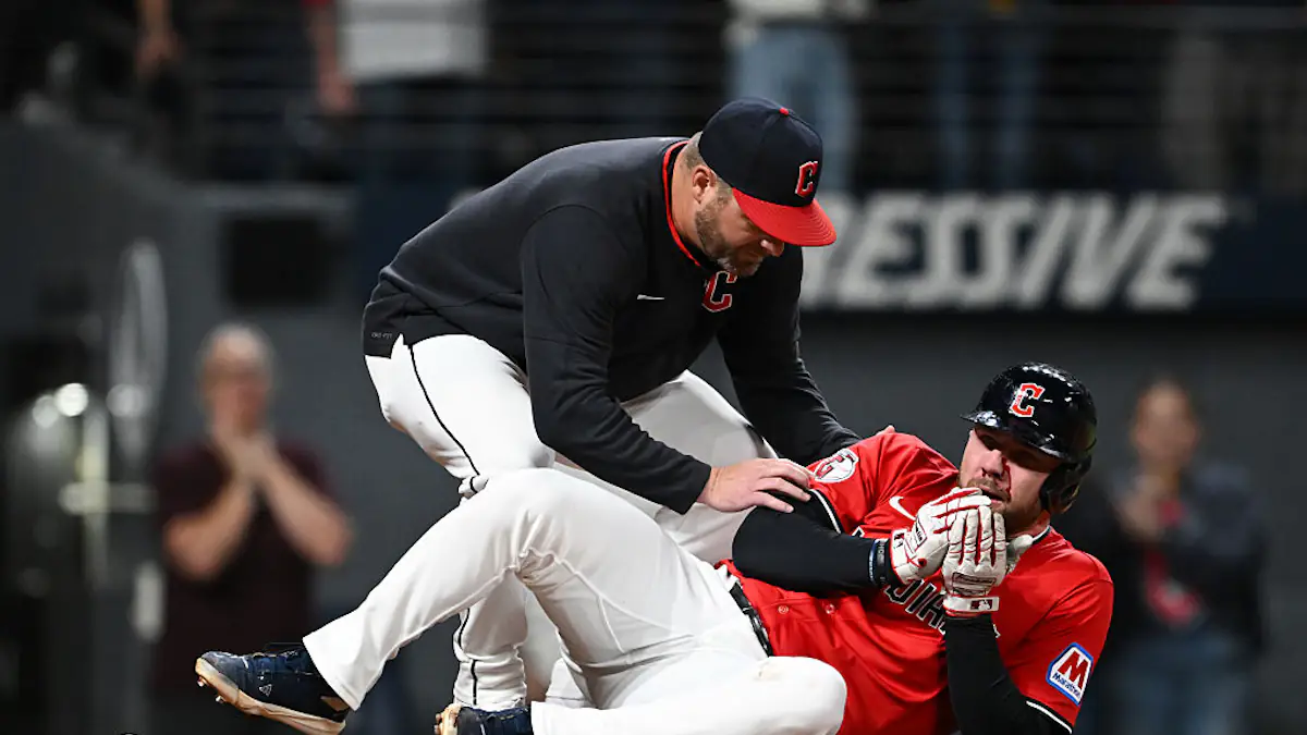 Cleveland Guardians' David Fry rushed to hospital after taking near ...