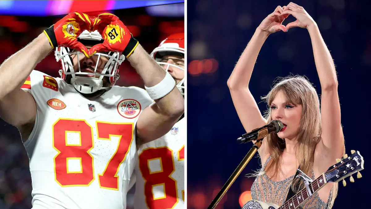 Travis Kelce does Taylor Swift's iconic hand-heart gesture after touchdown